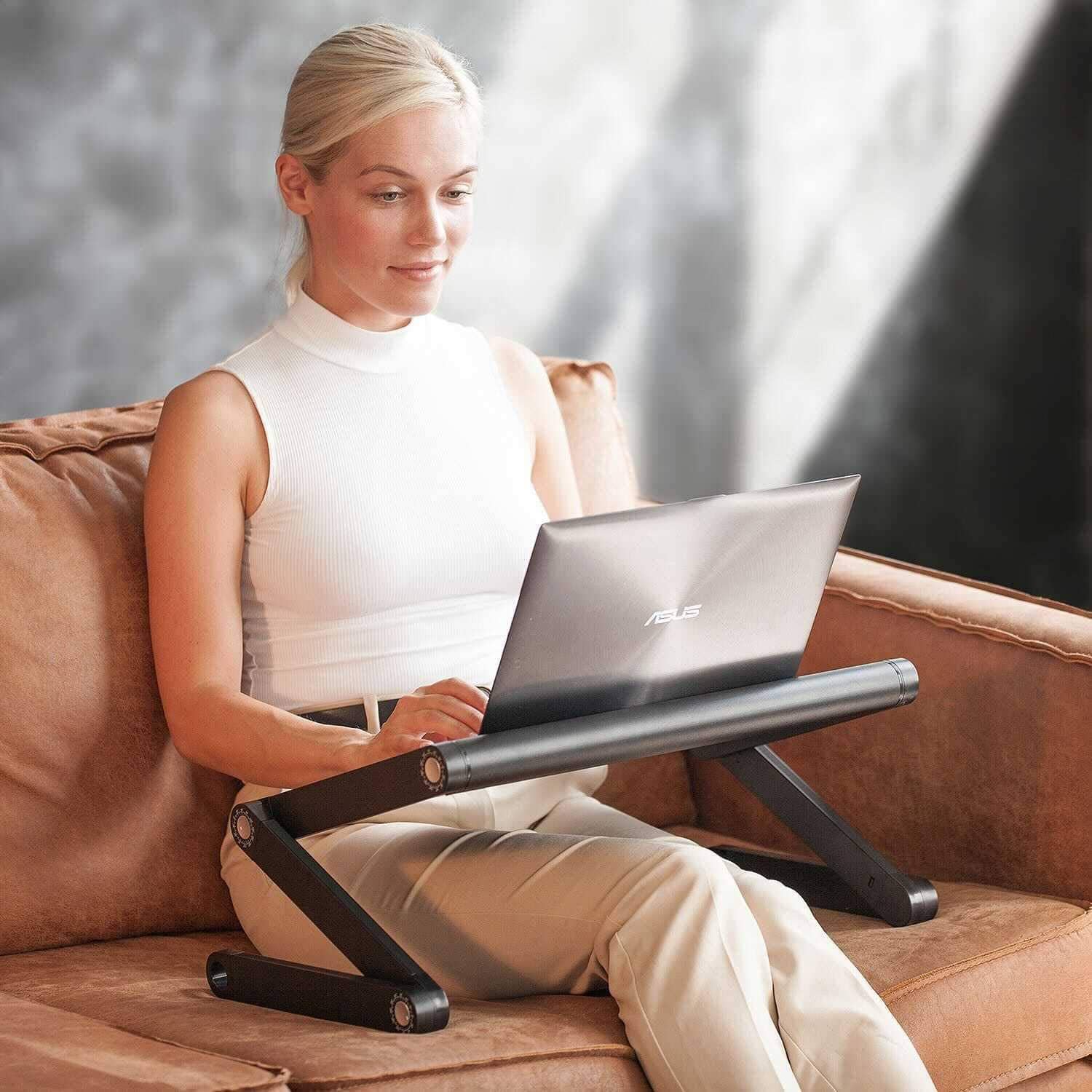 Folding Laptop Table, Adjustable Laptop Stand, Big Size – Tatkraft.ee